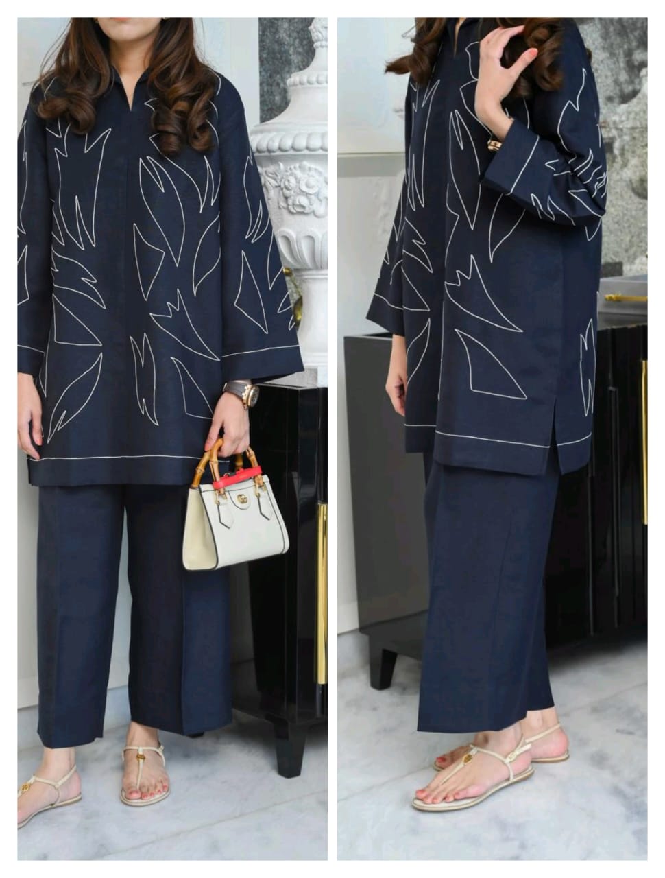 Embroidered Cotton Coord Set for Women | Two-Piece Outfit with Pant ...