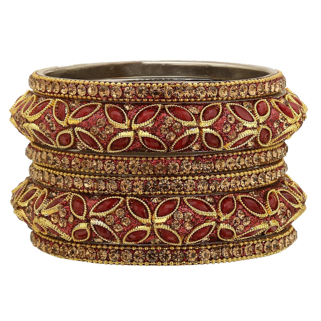 Sukriti Indian Designer Wedding Brass Maroon Bangles Bollywood Jewelry ...