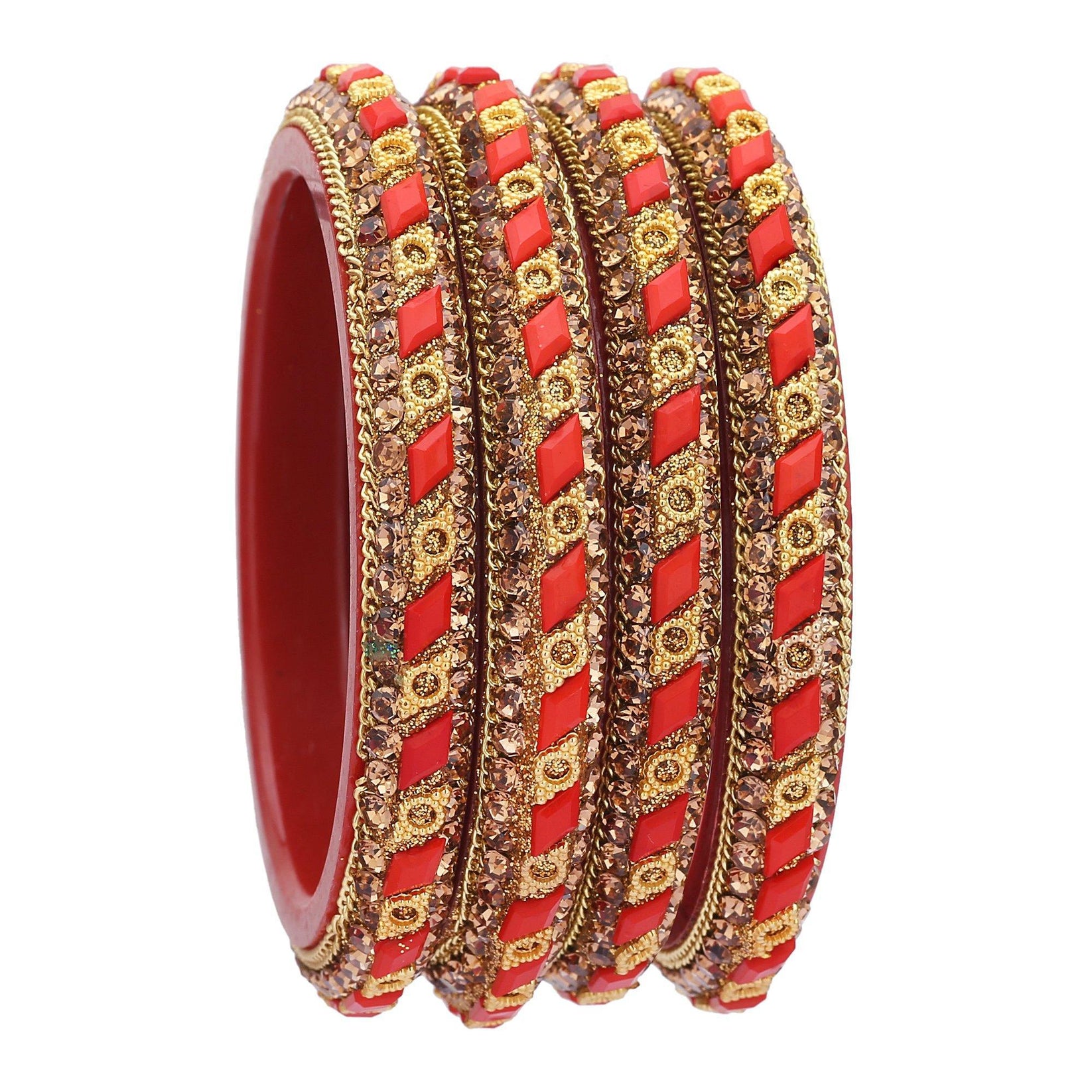 Sukriti Rajasthani Contemporary Red Kada Seep Acrylic Bangles for Girl ...