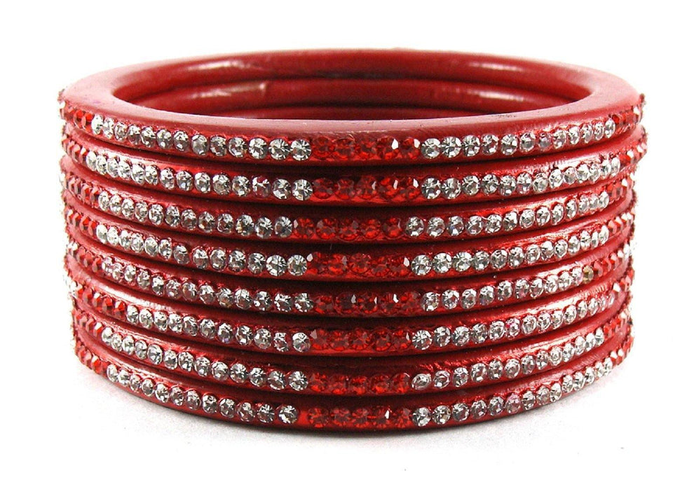 Sukriti Rajasthani Ethnic Red Lac Bangles for Women - Set of 8 ...