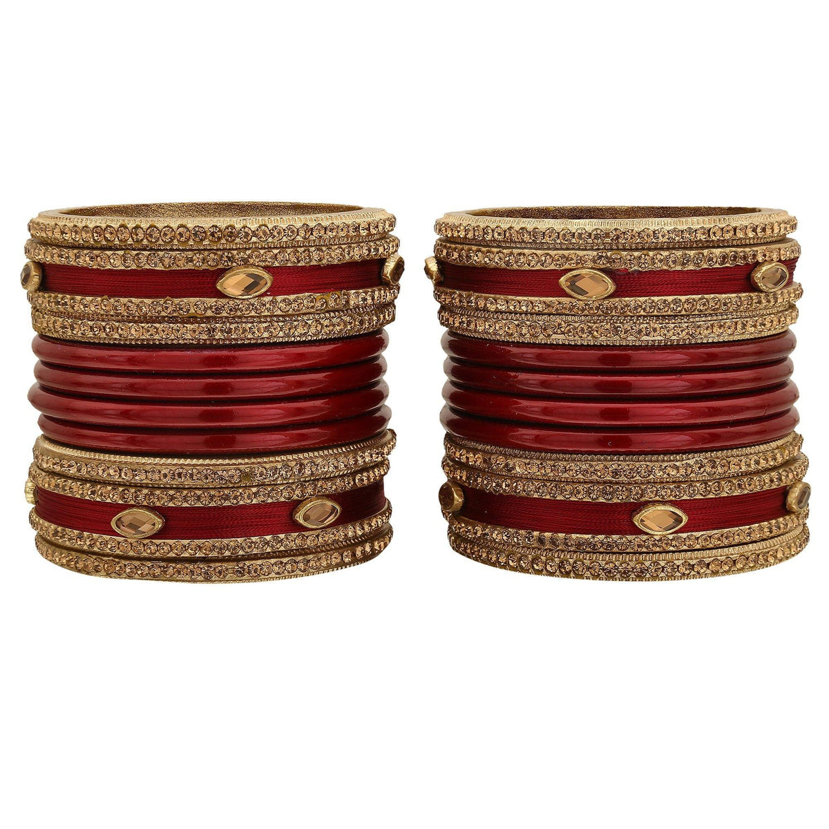 Sukriti Rajasthani Wedding Silk Thread Lac Chuda Maroon Bangles Bridal